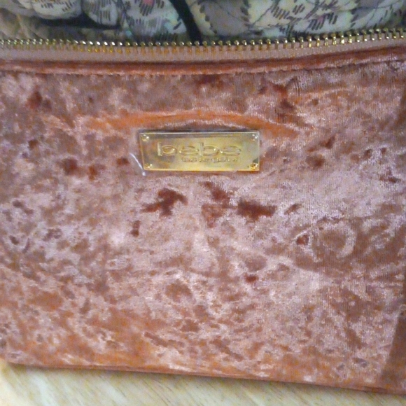 bebe | Bags | Bebe Annie Pink Crushed Velvet Wrist Evening Purse | Poshmark
